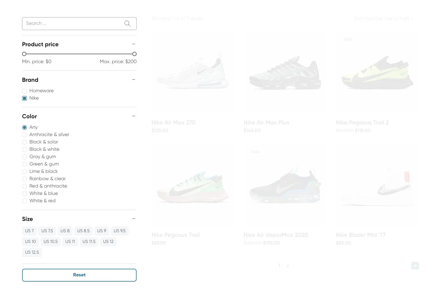 Product Filters - Bricks Library