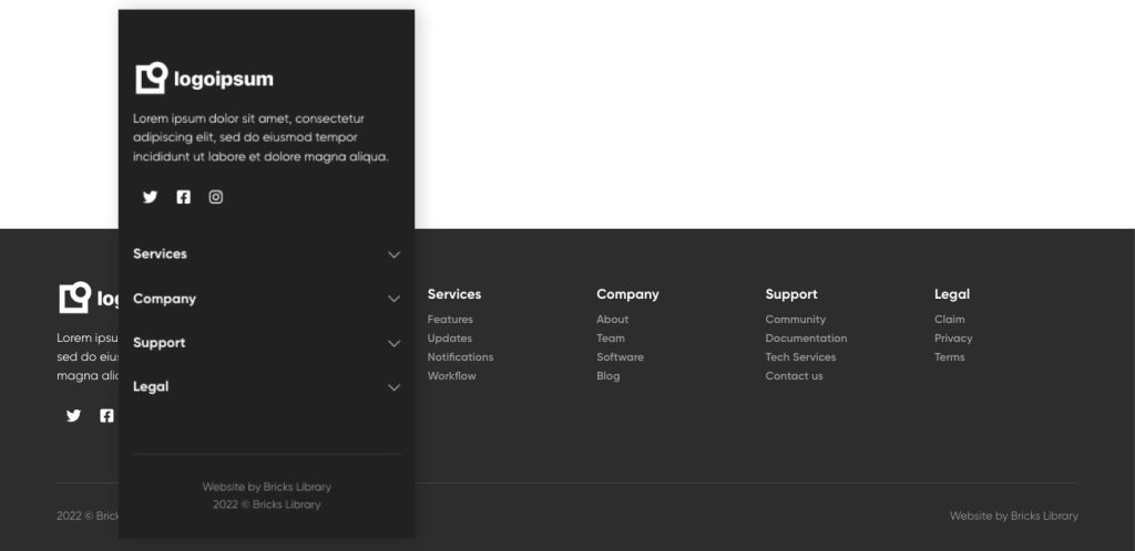 Footers - Bricks Library