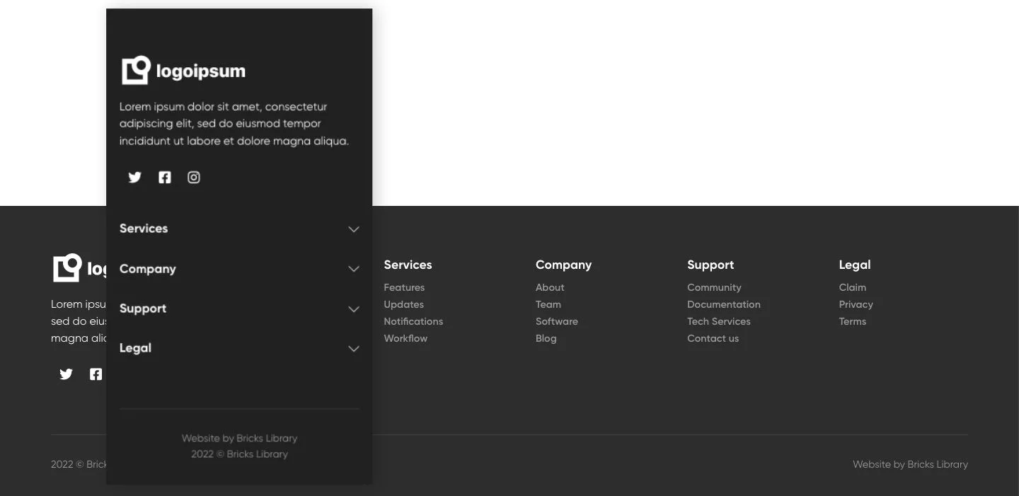 Footers - Bricks Library