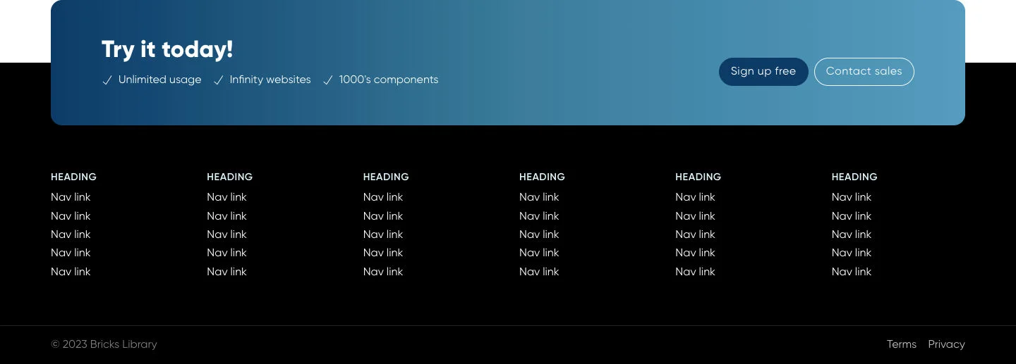 Footers - Bricks Library