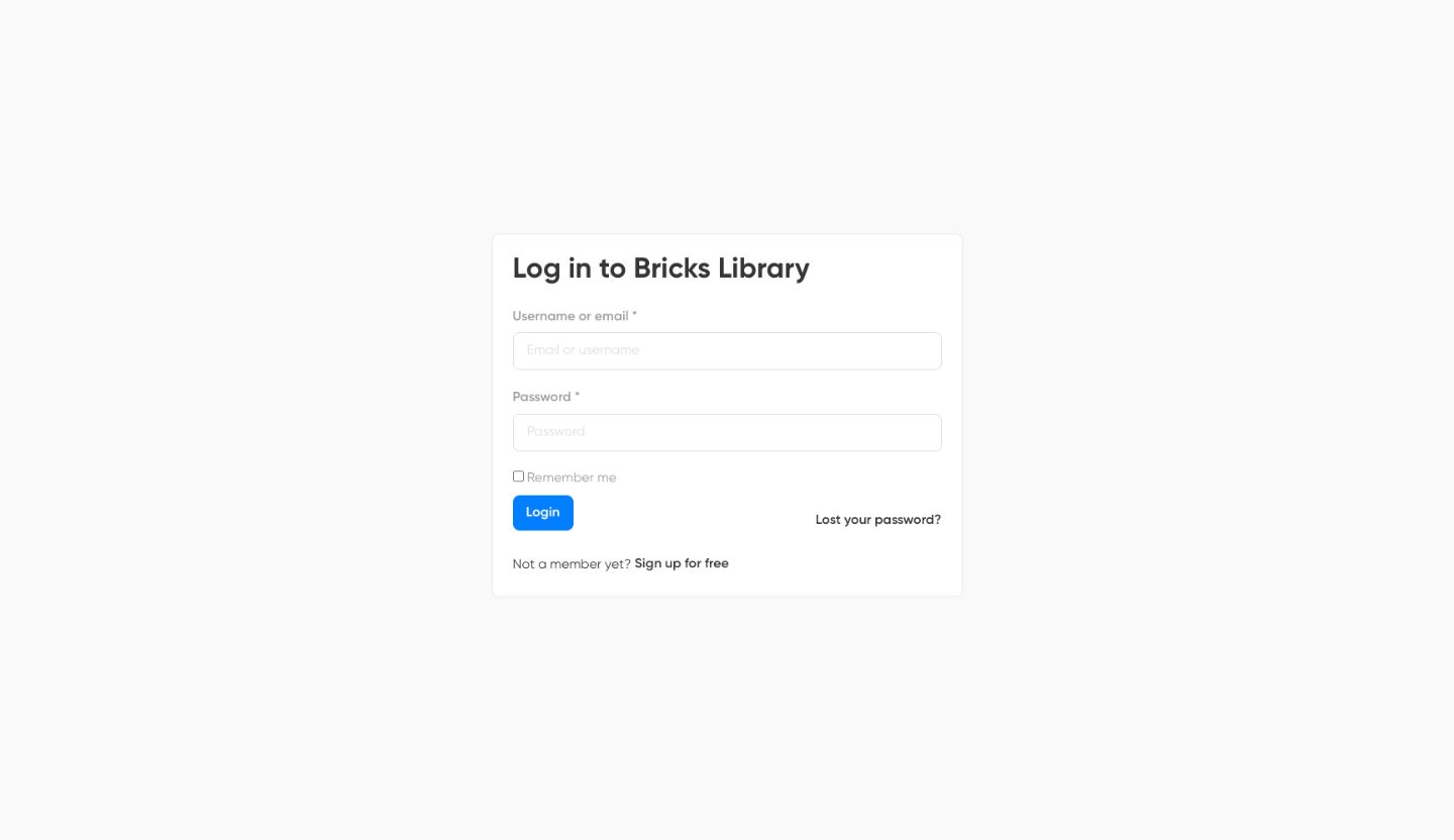 Login Page #2 - Bricks Library